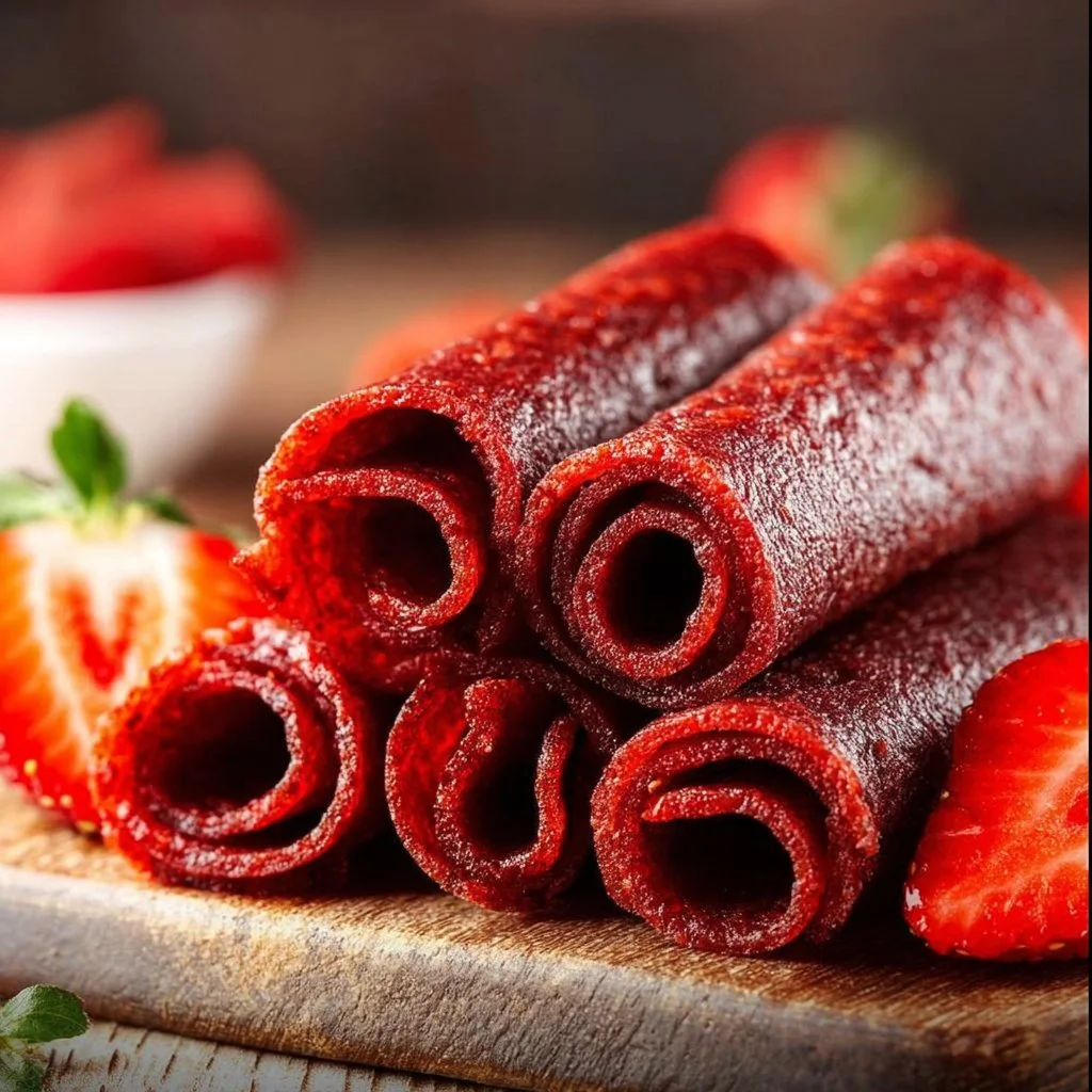 3-Ingredient Homemade Strawberry Fruit Roll-Ups