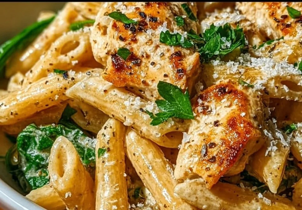 Healthy Garlic Parmesan Chicken Pasta